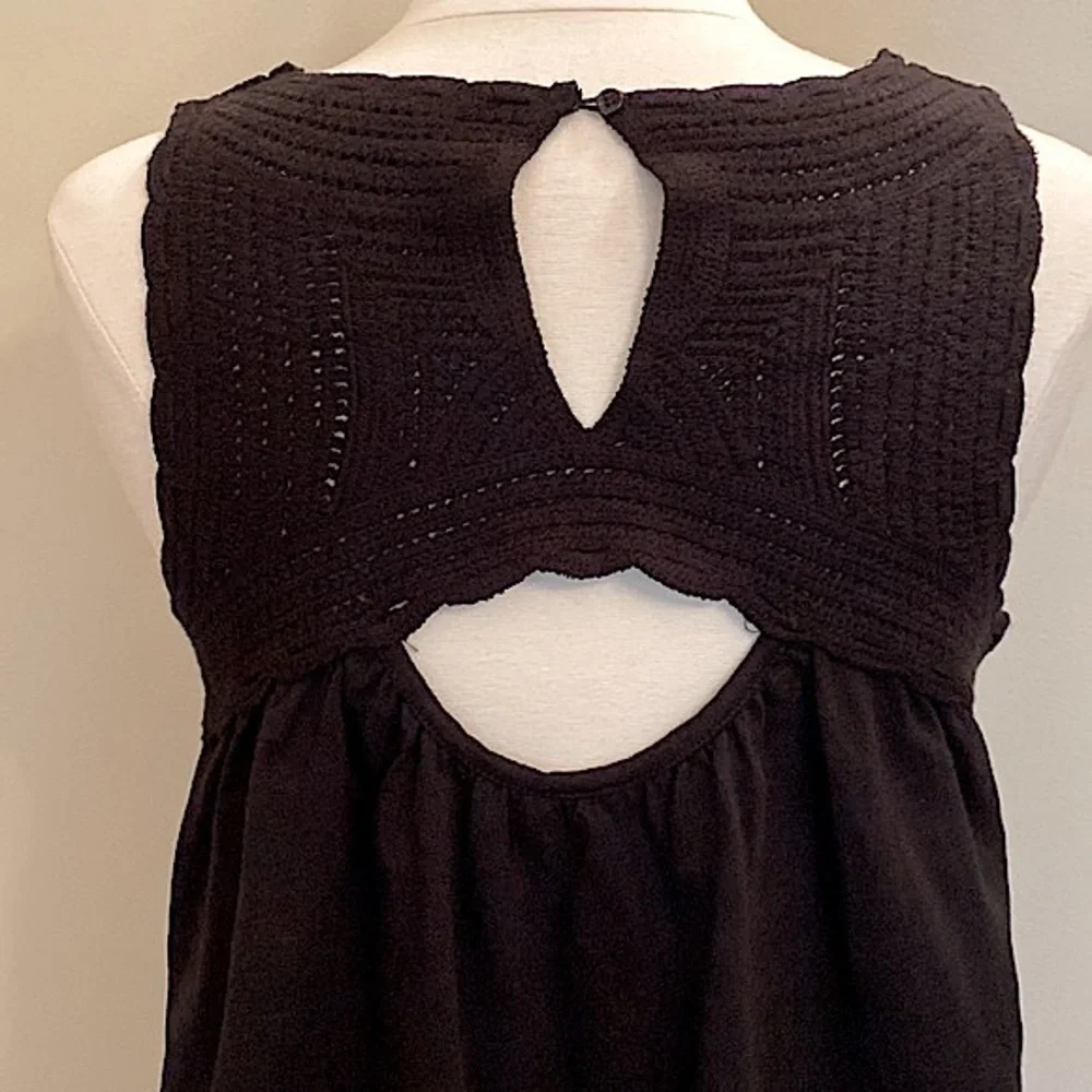 Design 365 | Tops | Design 365 Black Crochet Lace Sz L Gothic Boho Dark ...